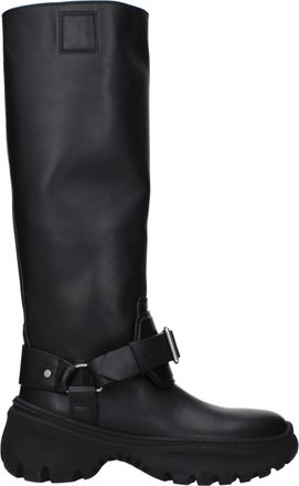 Burberry Femmes Bottes Cuir Noir
