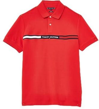 Tommy Hilfiger Polo Manches Courtes Homme Chest Insert Regular Fit, Rouge (Primary Red), XXL