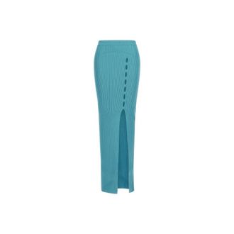 Roberto Cavalli Gerippter langer Rock mit Cut-Out - - Skirts - Damen - Blau - M