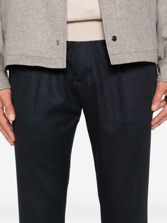 Herno Mens Trousers Navy Blue Silk-Cashmere