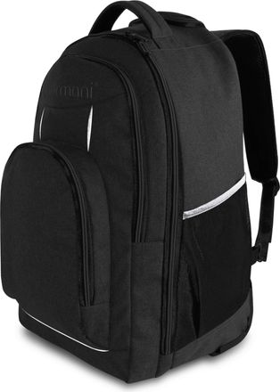 Normani Trolley-Rucksack Schulrucksack | Rucksack mit Rollen und Trolleygriff | Handgep&auml;ck 30 L Schwarz mit Reflektoren 30 Liter
