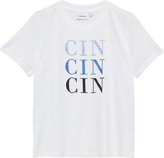 Comma Kurzarmshirt T-Shirt T-Shirt aus Baumwollmix mit Artwork