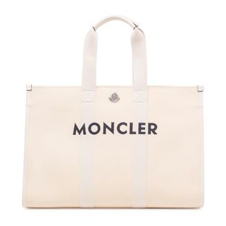 Moncler Logo-Detail Canvas Tote Bag - - Bags - Herren - Beige - ONE SIZE