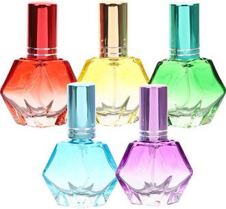 BESPORTBLE TOYANDONA 5 St&uuml;ck Bunte Glas Parf&uuml;mflaschen Nachf&uuml;llbar Tragbare Duftzerst&auml;uber Aromatherapie &Ouml;lbeh&auml;lter Praktische Reise Flakons f&uuml;r &Auml;therische &Ouml;le u