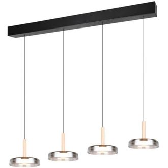 Trio Leuchten Lampe suspendue LED 4 lumi&egrave;res Celeste verre de fum&eacute;e - 354910432