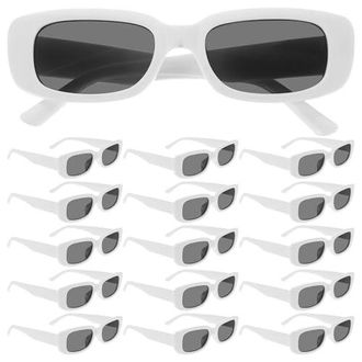 Garneck Lot de 20 set de Lunettes de Soleil Unisexes en Blanc Gris Protection UV L&eacute;g&egrave;re Adapt&eacute;es aux Festivals Vacances et Sorties en Plein Air Lunettes de So