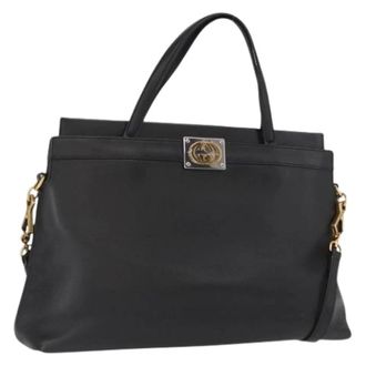 Gucci Sac &agrave; main vintage en cuir Pre-owned - Femme - Pre-owned - Noir - Taille: ONE Size