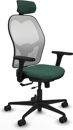 Piqueras y Crespo Ergonomischer B&uuml;rostuhl, atmungsaktiv, mit 3D-Armlehnen, h&ouml;henverstellbare Lendenwirbelst&uuml;tze und Kopfteil, h&ouml;henverstellbar und neigbar, Wei&szlig; / Flasc