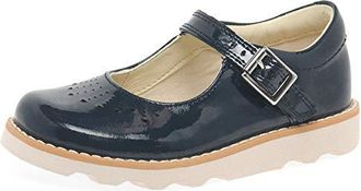 Clarks Gar&ccedil;on Fille Crown Jump T Ballerines, Navy Patent, 22 EU Large