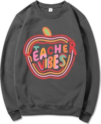 Generic Sweat-shirt pour femme - Imprim&eacute; graphique - Haut surdimensionn&eacute; - Col rond - Manches longues - Automne - Hiver - D&eacute;contract&eacute; - Confortable - Tendance