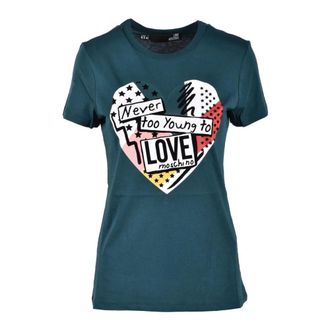 Love Moschino Femme, Tops, Vert, Taille: 40 FR T-shirt en Coton avec Design &Eacute;l&eacute;gant