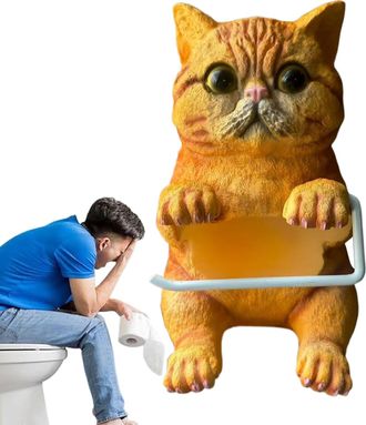 Generic Stehender Toilettenpapierhalter - Niedliche Heimdekoration - Katze Toilettenpapierhalter und Tissue Dispenser | F&uuml;r Katzenliebhaber K&uuml;che Schlafzimmer
