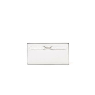 Michael Kors Portefeuille Carson Grand Mod&egrave;le &agrave; Bouton-Pression - Femme - Accessoires - Blanc - Taille: ONE Size