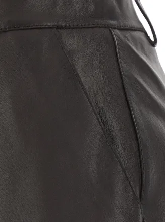 P.A.R.O.S.H. Lamb Leather Skirt - Brown