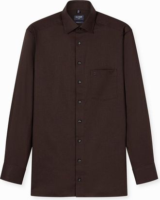 Olymp Luxor, Modern Fit, Baumwollhemd mit Struktur und Brusttasche in