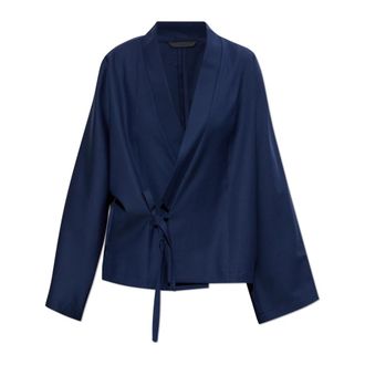 Kenzo Wollkimono - - Blouses & Shirts - Damen - Blau - M