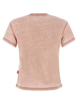 Diesel Rhinestone-Embellished Burnout Jersey T-shirt - Pink