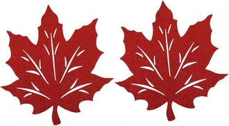 Amosfun Herbst Tischset Ahornblatt Filz 30X30 cm Platzset Thanksgiving Dekoration F&uuml;r Familienessen Party Hotel 2 St&uuml;ck