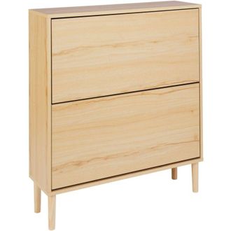 Beliani Beliani - Schuhschrank Helles Holz mit 2 Klappen Modern Schuhkipper f&uuml;r Flur Eingangsbereich