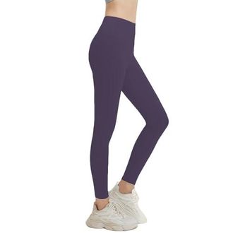 Generic Legging de sport pour femme - Noir - En polyester - Long - Opaque - Pantalon de yoga - Taille haute - Push Up - Pantalon de yoga - Pantalon de sport s