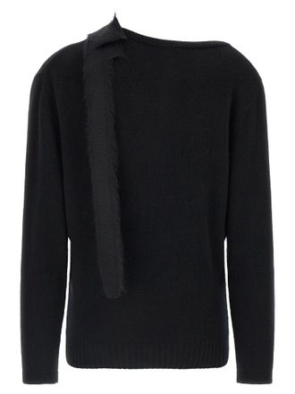 Alberta Ferretti Asymmetrical Bow-Tie Cashmere Sweater - Black