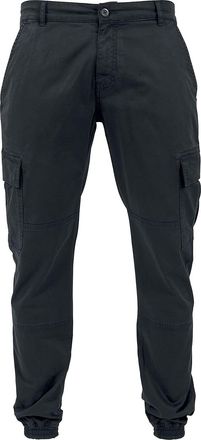 Urban Classics Herren Washed Cargo Twill Jogging Pants Hose, Schwarz (Black 7), 30