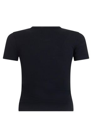 Diesel Womens T-Shirt Oval D Logo Stretch Cotton Black T-Shirts & Jerseys