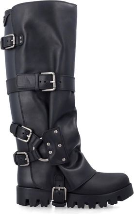 Dolce & Gabbana Femme, Chaussures, Noir, Taille: 39 EU Bottes en caoutchouc et cuir de veau