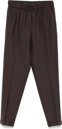 Antonelli Femme, Pantalons, Brun, Taille: 44 FR Rosalba Pantaloni elasticizzati orlo risvolto