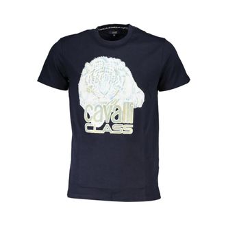 Cavalli Cotton T-Shirt - - Tops - Herren - Blau - 2XL