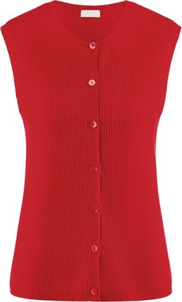 Peter Hahn Strickweste Rundhals-&shy;Ausschnitt Peter Hahn rot