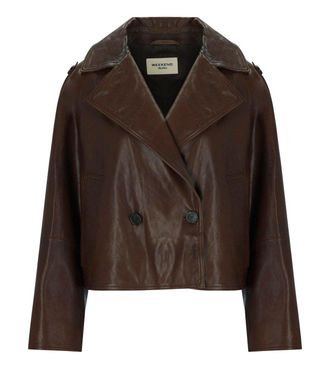 Weekend by Max Mara VESTE EN CUIR FELINO MARRON MAX MARA WEEKEND