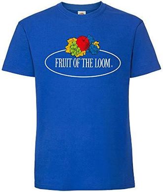 Fruit Of The Loom Ringspun Premium T-Shirt mit Vintage-Logo auf der Brust, Royal - Grand logo vintage, XL