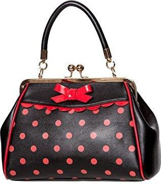 Banned Sac &agrave; Main Banned Crazy Little Thing Sac Vintage Ann&eacute;es 50 Rockabilly Polka Poign&eacute;e sup&eacute;rieure - Noir & Rouge