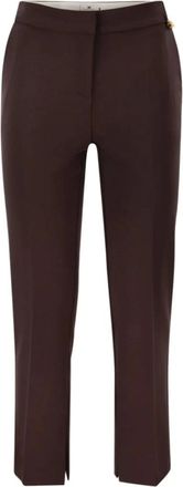 Elisabetta Franchi Femme, Pantalons, Brun, Taille: 40 FR Lightweight Crepe Pantalons