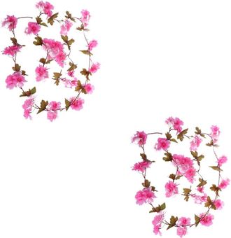 Garneck 2St k&uuml;nstliche Blumenrebe Hochzeitsdekoration wandverkleidung Kirschbl&uuml;ten Dekoration blumenhaarkranz blumenarrangement Girlande Blumendekoration Kirs