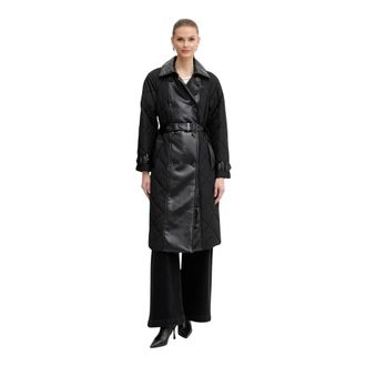 Guess Femme, Manteaux, Noir, Taille: 36 FR Alexane Trench