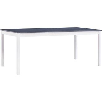 vidaXL Vidaxl - Table de salle &agrave; manger Blanc et gris 180 x 90 x 73 cm Pin