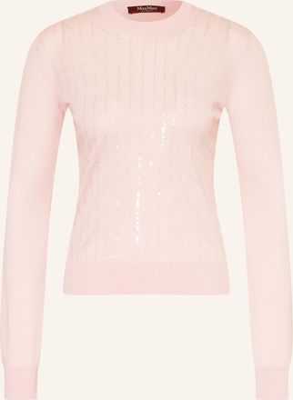 Max Mara Max Mara Studio Pullover Gabarra Mit Seide Und Pailletten rosa