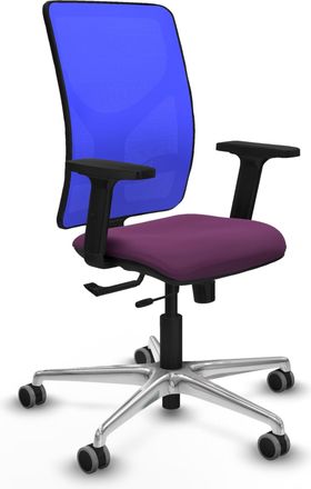Piqueras y Crespo Computerstuhl mit 2D-Armen, h&ouml;henverstellbare Lendenwirbelst&uuml;tze, ausgestattet mit Syncro/Traslack und Schneideschaum, Blau/Violett