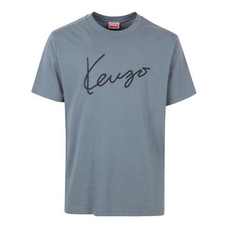 Kenzo Homme, Tops, Gris, Taille: S T-shirt Signature Brod&eacute;
