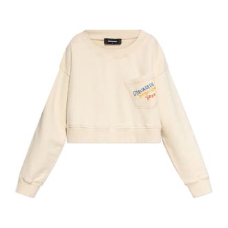 Dsquared2 Femme, Sweatshirts et sweats à capuche, Beige, Taille: 34 FR SweaT-shirt capsule Summer Lovers
