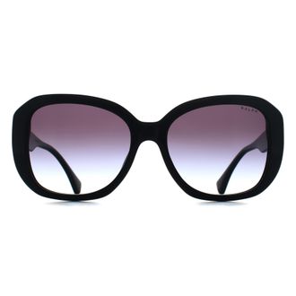 Ralph Lauren RA5321U 50018G gl&auml;nzende schwarze Sonnenbrille mit grauem Farbverlauf