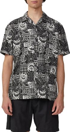 QS by s.Oliver Resort Fit: Baumwollhemd mit All-over-Print