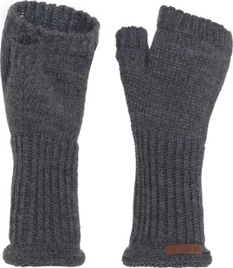 Knit Factory Cleo Handstulpen - Fingerlose Handschuhe - Gestrickte Handschuhe f&uuml;r Winter - Damen Handstulpen aus Wolle - Hochwertige Qualit&auml;t - Anthrazit
