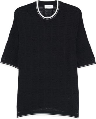 Laneus Homme, Tops, Bleu, Taille: M T-shirt girocollo a righe