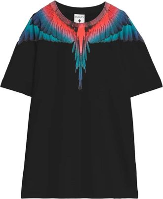Marcelo Burlon Homme, Tops, Noir, Taille: XL T-Shirt Stampa Ali