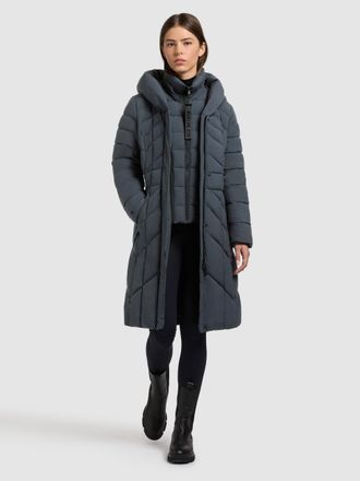 Khujo Steppmantel KHUJO LAIO, Damen, Gr. XS, dim blau, 100% Polyester, unifarben, eingesetzt Rippstrickbündchen mit Windstopper, Mäntel, Topseller