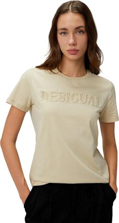 Desigual Damen 25SWTK17 T-Shirt, White, XS