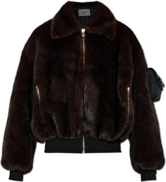 Coperni Femme, Vestes, Brun, Taille: 36 FR Bomber en fausse fourrure